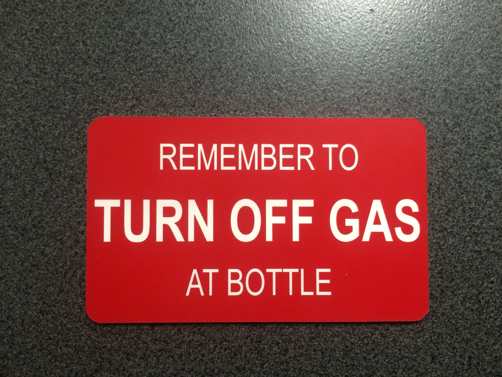 Laser engraved plastic TURN OFF GAS boat caravan label sign - 3M ...