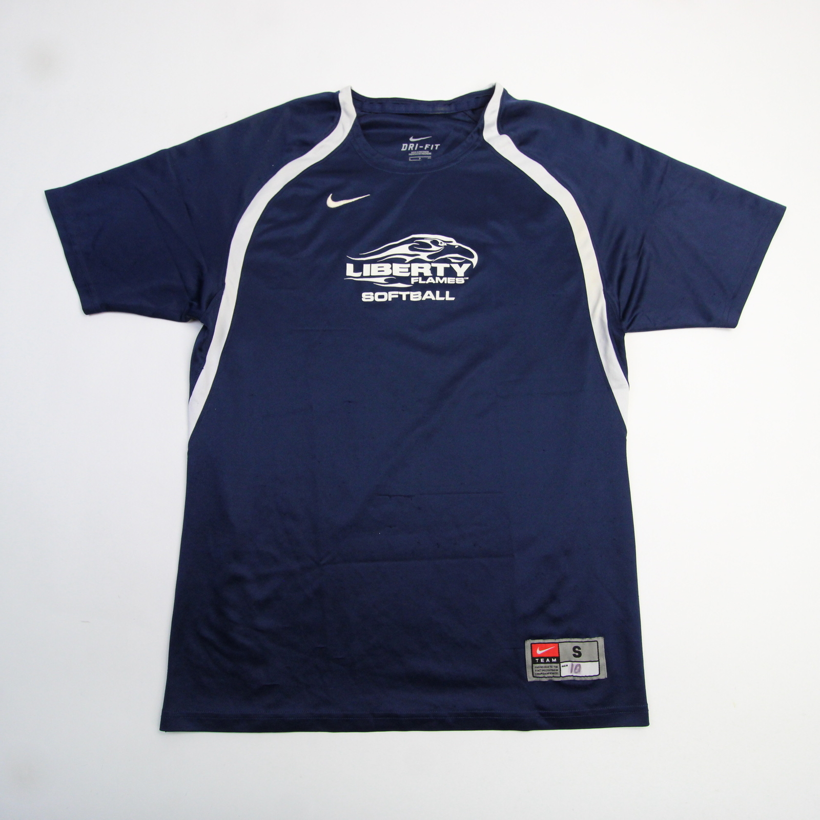 Liberty Flames Nike Team Short Sleeve Shirt Men's Navy/White Used | eBay