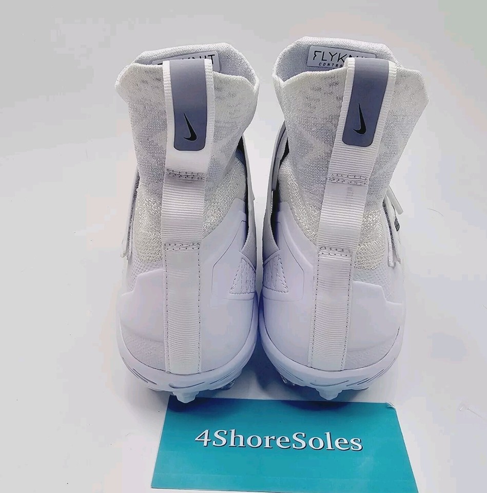 Nike Men's 12.5 Alpha Menace Elite 2 Detachable White Football Cleat ...