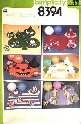 1980's Simplicity Place Mats,Hats,Favors Pattern 8394 UNCUT | eBay