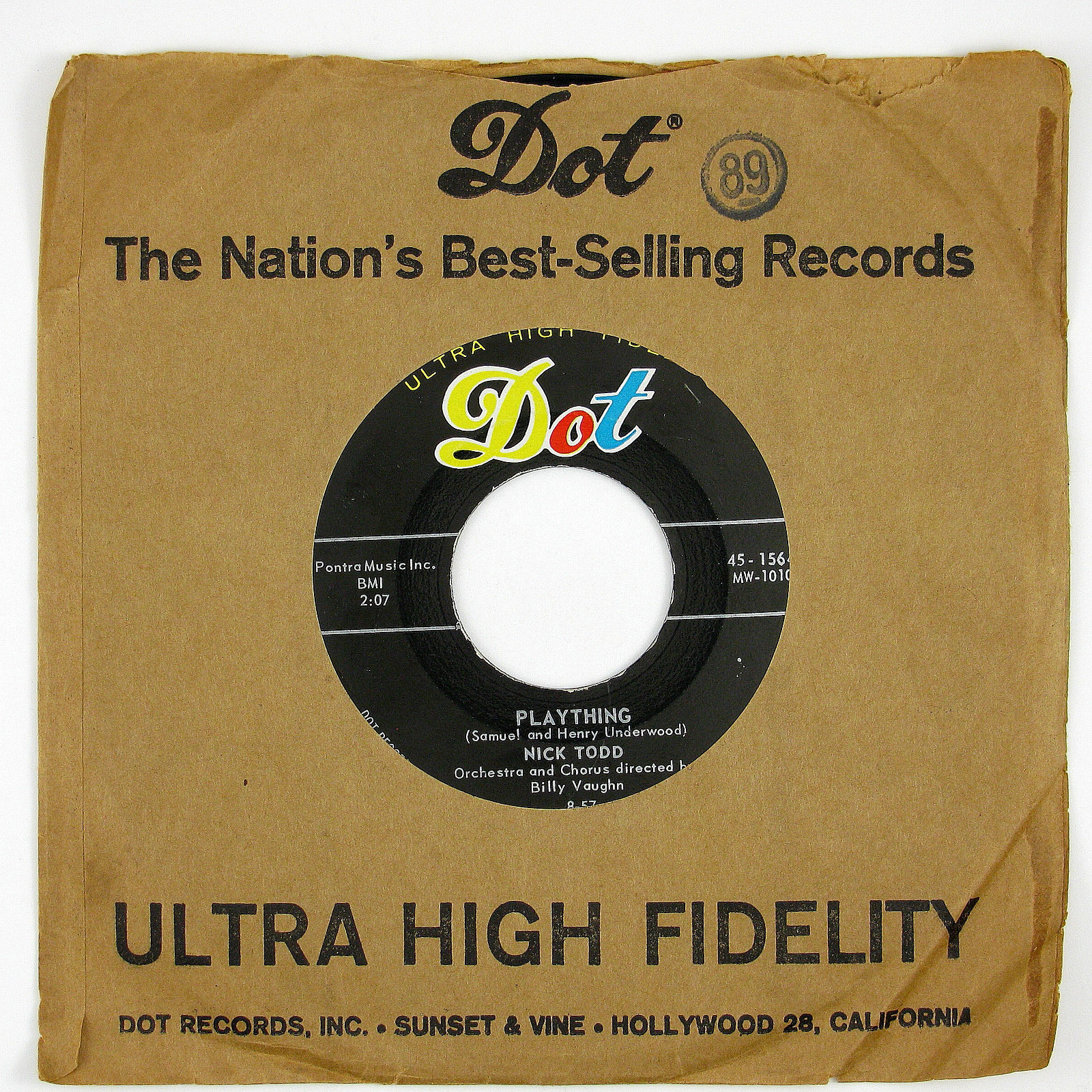 NICK TODD Plaything/The Honey Song 7IN 1957 ROCKABILLY VG++ | eBay