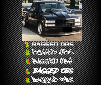 BAGGED OBS Windshield Decal sticker Banner Truck SUV Old Body Style ...