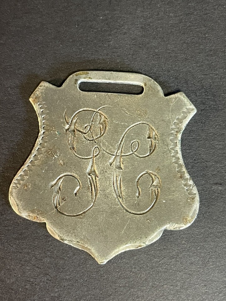 4 Antique Silver Tone Watch Fobs 1 Sterling 2 Engraved | eBay