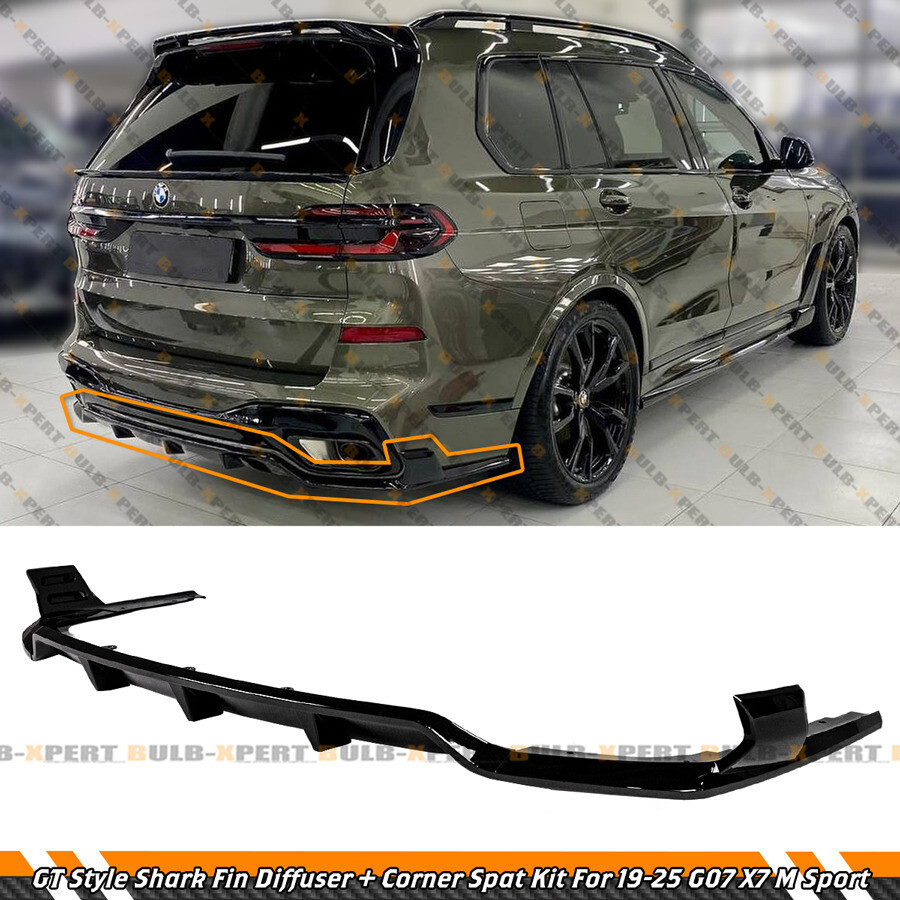 For 2019-25 BMW X7 G07 M50 M Sport Gloss Black GT Style Rear Bumper ...