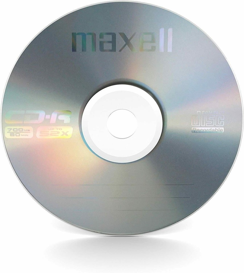 Maxell CD-R Recordable 50 Pack Shrink-Wrap 52x Blank Discs 700MB/80mins ...