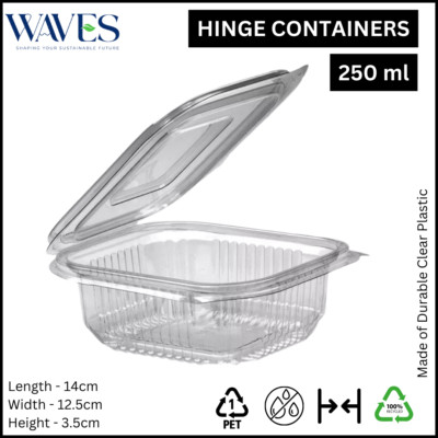 Clear Hinged Plastic Food Containers Takeaway Clamshell Catering Boxes ...