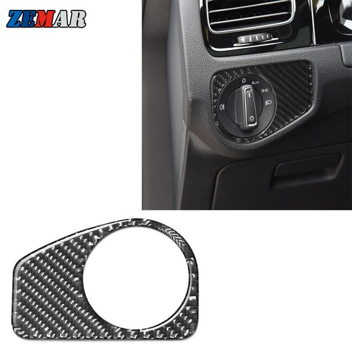 Carbon Fiber Headlight Switch Cover Sticker Trim B For Volkswagen Golf ...