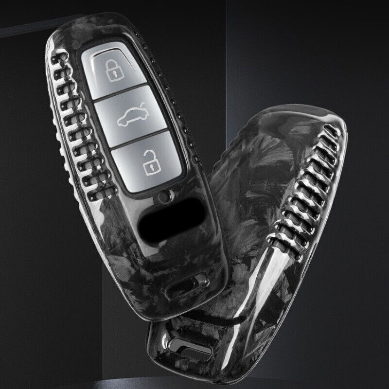 Carbon Fiber Car Key Fob Case Cover For Audi Q3 Q5 S8 Quattro A7 A8 A6L ...