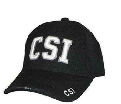 CSI EMBROIDERED ADJUSTABLE HAT black ball cap crime scene police ...