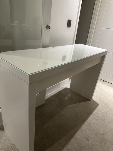 IKEA MALM Glass Top Dressing Table/Desk in White **USED** | eBay UK