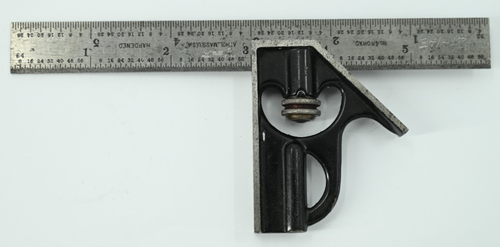 L.S. Starrett Athol Mass. Machinist Combination Square 6" 4R Grad Rule ...