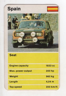 Top Trumps Rally car. Seat | eBay UK