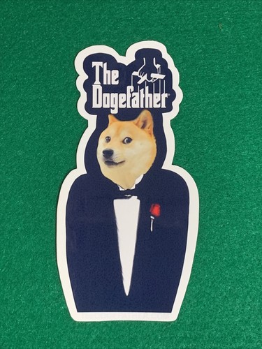 1 The Dogefather Doge Crypto Vinyl Sticker Dogecoin Elon Musk Hodl ...