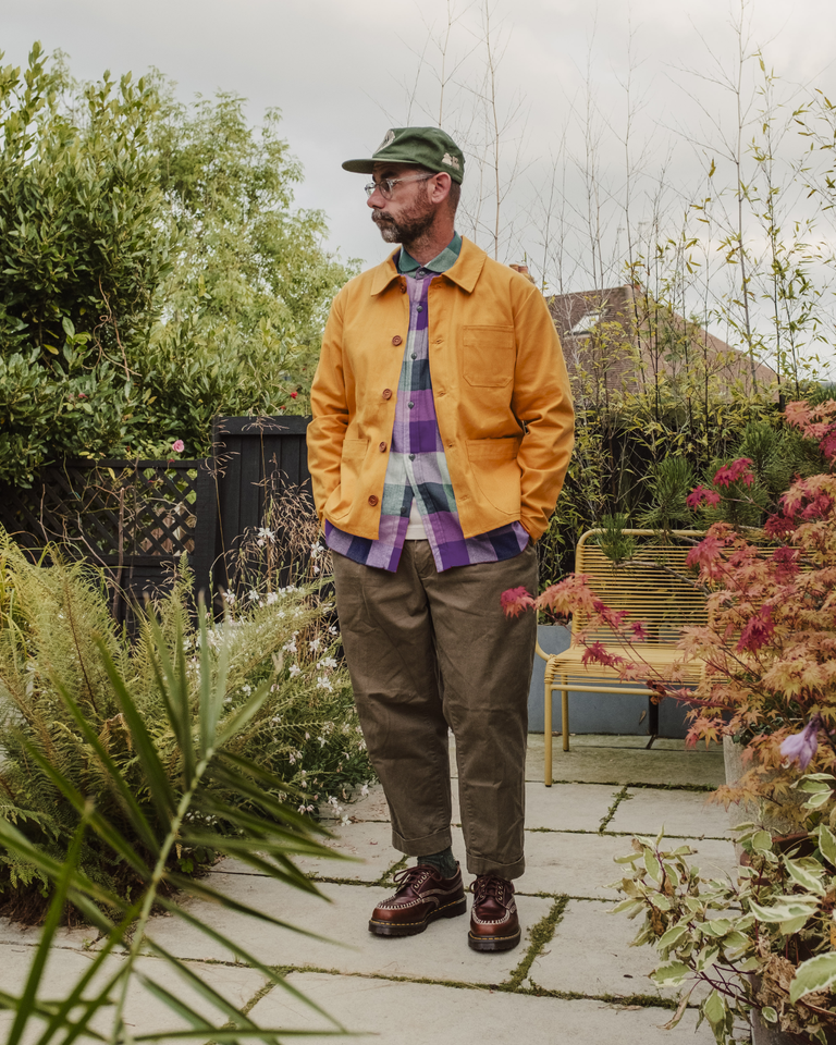 French Workwear Jacket Canvas Cumin Yellow - Chore Jacket - Made In ...