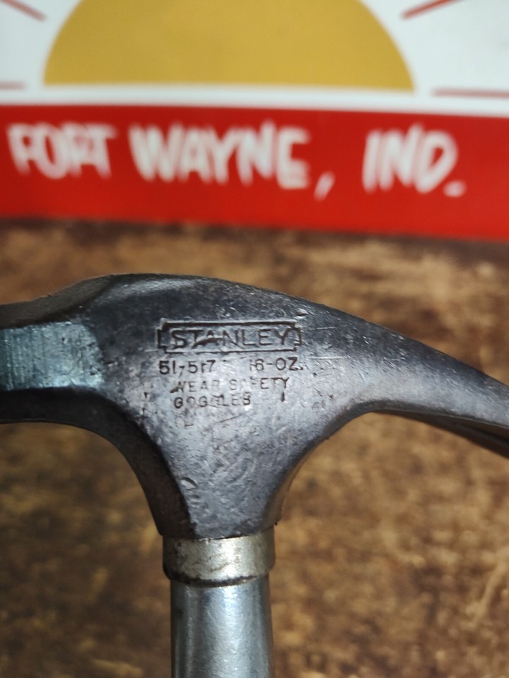 VINTAGE STANLEY Workmaster Steel Curved Claw 16oz. HAMMER MODEL 51-517 ...