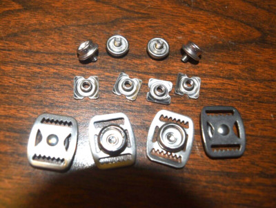 NEW Football Helmet Hardware: 4 Snaps w/ T-Nuts, 4 Riddell Chinstrap ...