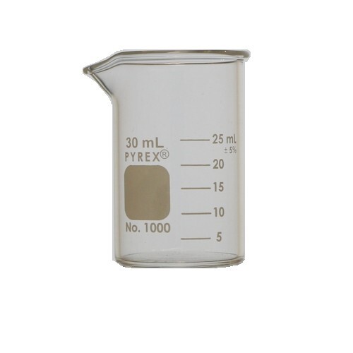 30ml Glass Beaker, Griffin Low Form, Graduated, PYREX 1000-30 (Pack 12 ...