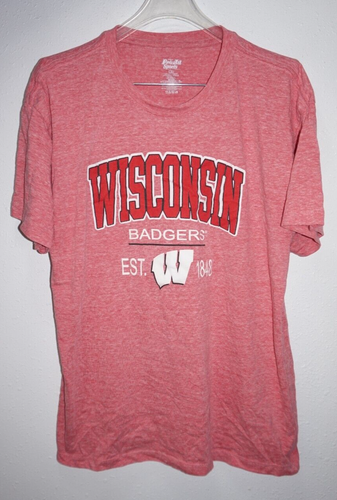 Pro Ad Sports Wisconsin Badgers T Shirt Mens Sz L Heather Red | eBay