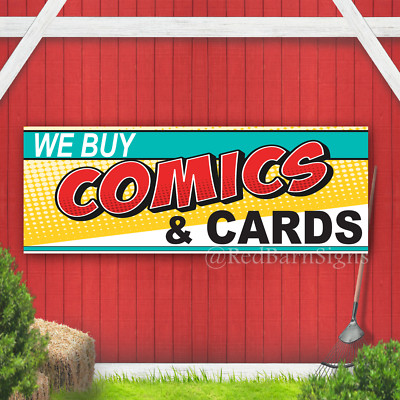 We Buy Comics & Cards Indoor Outdoor Vinyl Banner Design | eBay