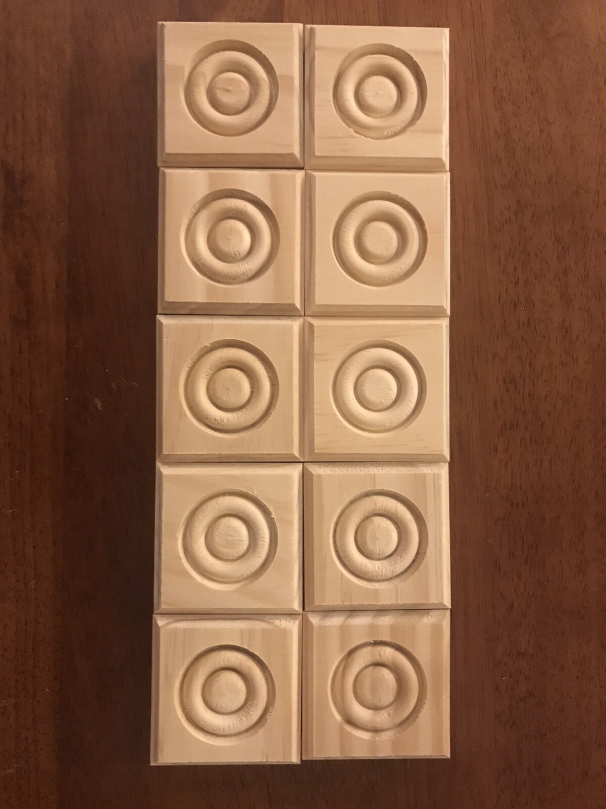 Set Of 10 Bullseye Pine Rosettes 2 1/2” X 2 1/2” . Paint Or Stain Grade ...