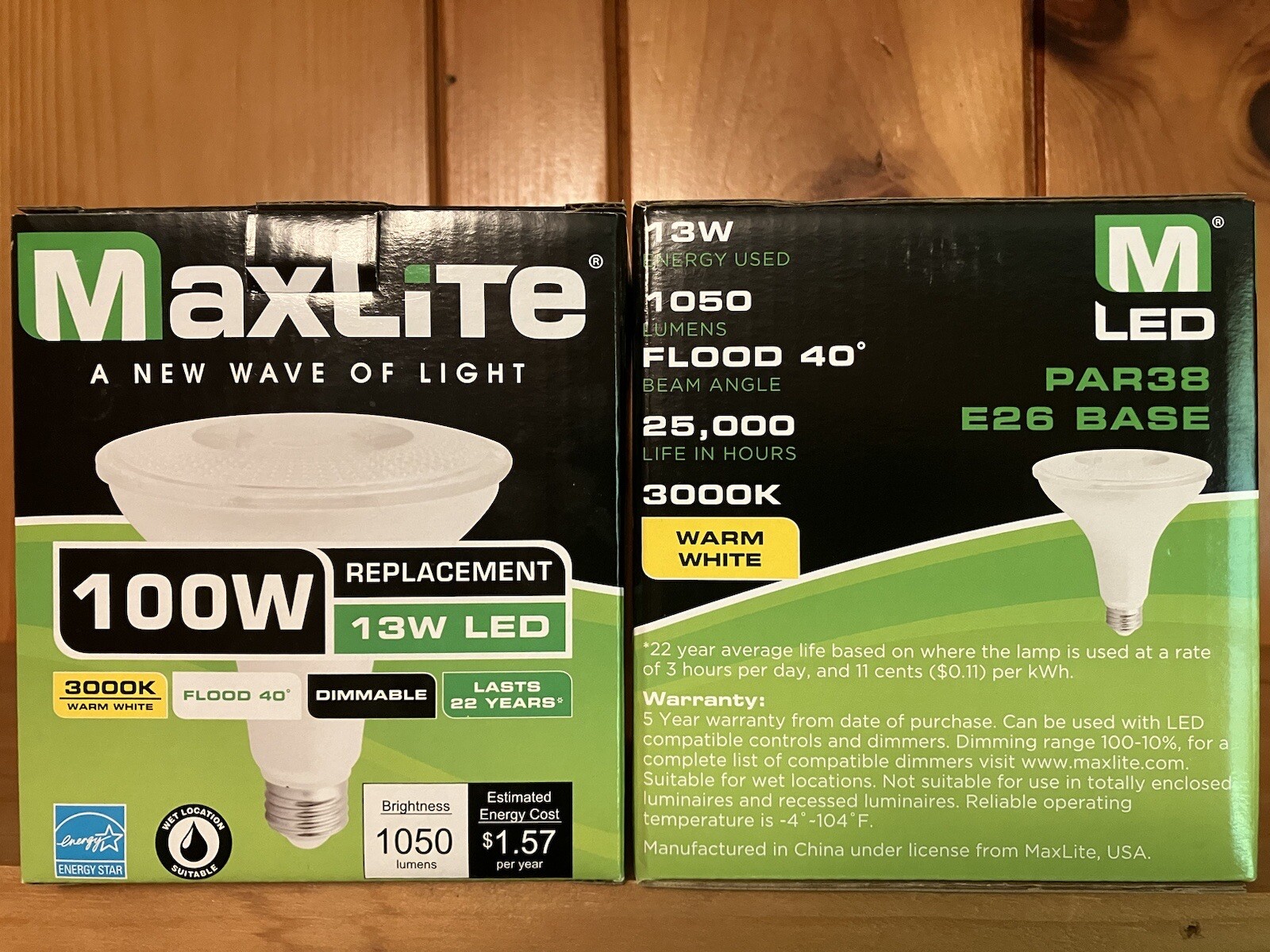 2/Maxlite LED Outdoor Flood Light Bulb, weatherproof 100 watt ...