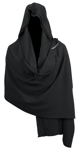 Medieval Black Padme Cape Shawl Post Apocalyptic Cloak Black Hooded ...