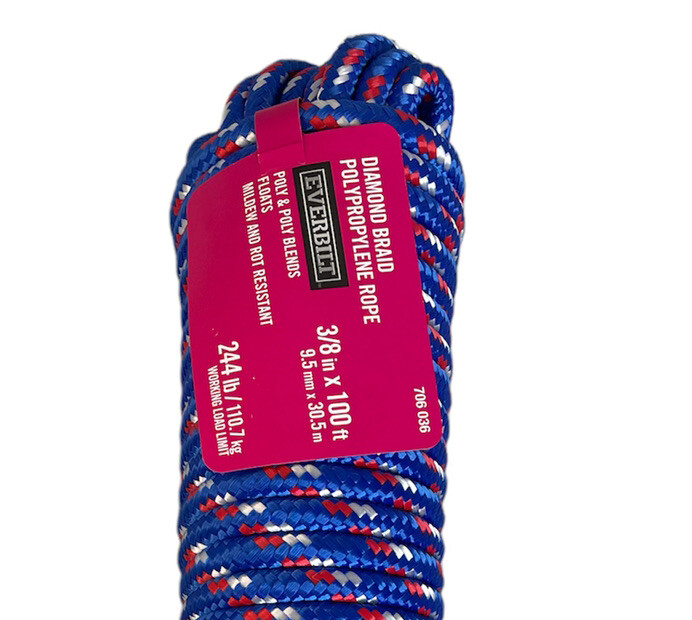 Everbilt Diamond Braid Polypropylen Rope 3/8 X 100 Ft Mildew Rot ...