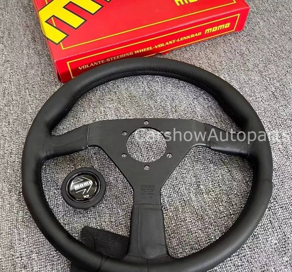 MOMO MonteCarlo14' 350mm Genuine Leather Thickened Spoke Steering Wheel ...