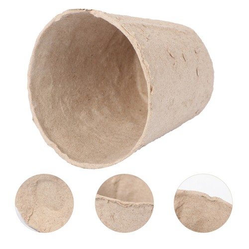 50pcs Paper Pulp Nursery Pot Nursery Pots Cup Biodegradable garden ...