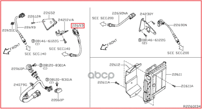 22693-1AA0A Nissan Sensor assy-air fuel ratio 226931AA0A, New Genuine ...