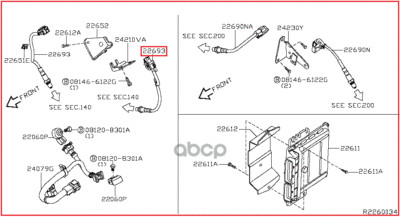 22693-1AA0A Nissan Sensor assy-air fuel ratio 226931AA0A, New Genuine ...