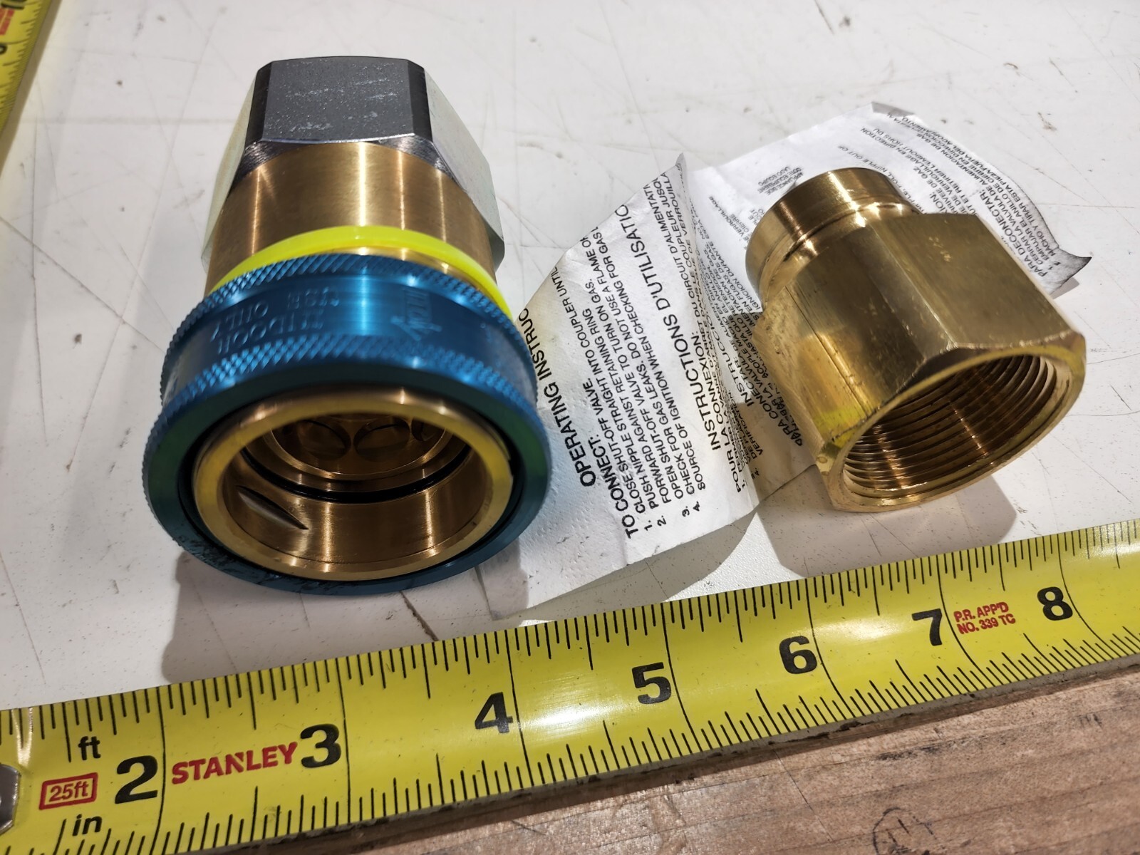 1-1/2" Dormont A220-2 Snap Fast Threaded Gas Line Male Female Brass Set ...