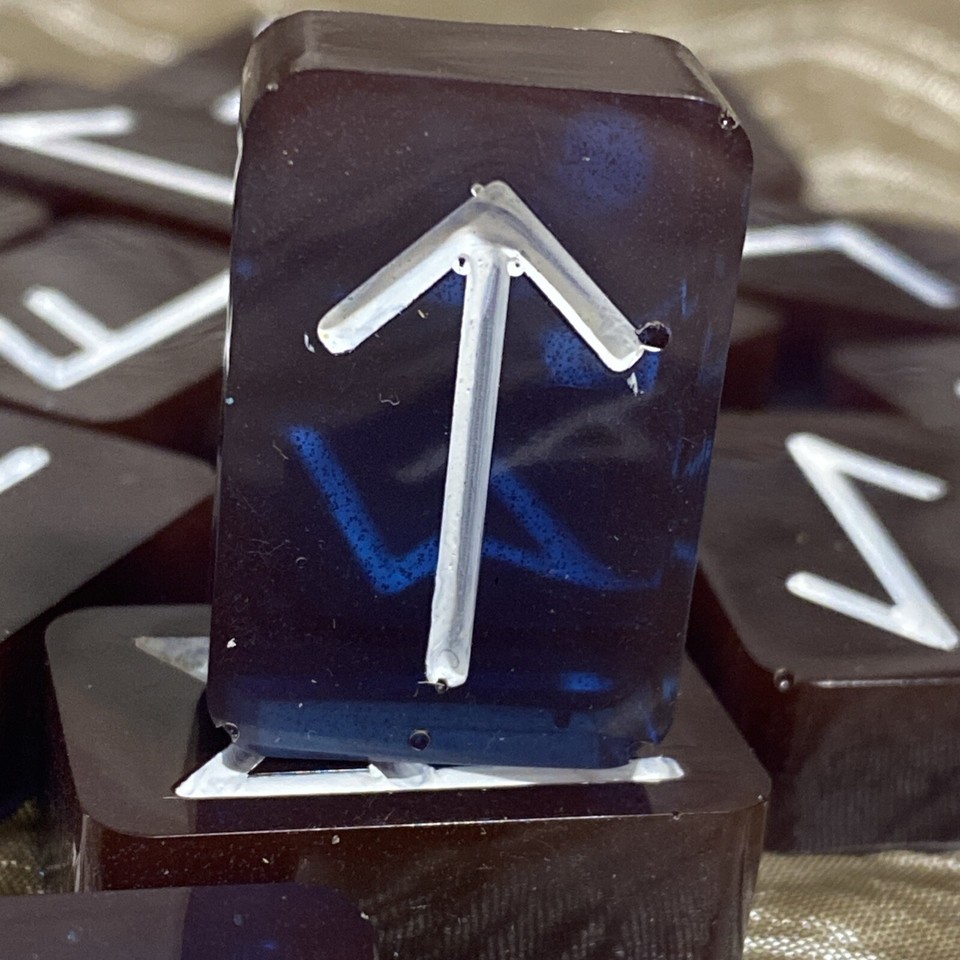 Blue-purple Translucent Resin Rune Stones, Elder Futhark, Pagan, Set Of ...