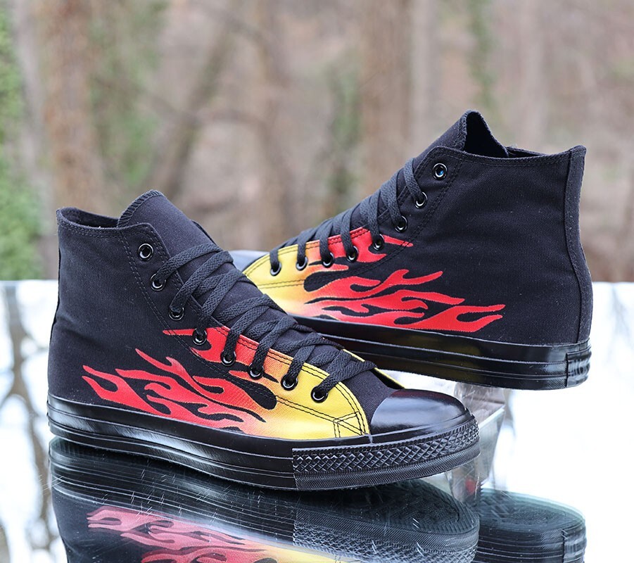 Converse Chuck Taylor All Star Hi Flames 2004 Men’s Size 12 Black ...