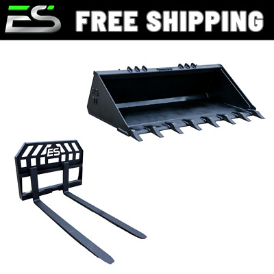 HEAVY DUTY TOOTH BUCKET & 60" HEAVY DUTY PALLET FORK BRAND NEW - FREE ...