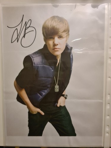 Justin Bieber - Signed / Autographed A4 Paper Printout with Folds | eBay