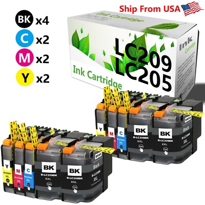 10PK LC209 LC205 Ink Cartridge Fit For MFC-J5720DW MFC-J5520DW MFC ...