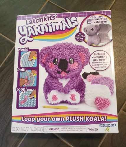 New Koala LatchKits Yarnimals 3D Plush Animal Hook & Loop Craft Kit Kid ...