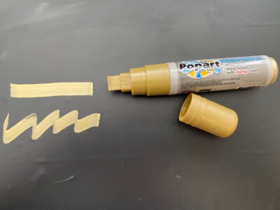 Metalli Gold Silver liquid chalk marker pen for board glass sign(3mm ...