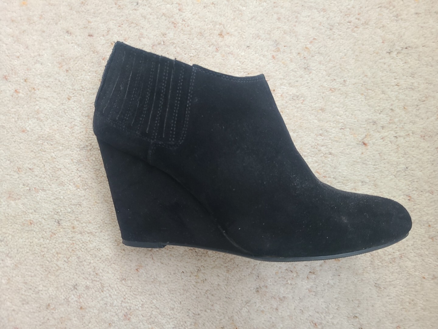 New Look Wedge Heel Black faux Swede Shoe Size 6UK | eBay UK