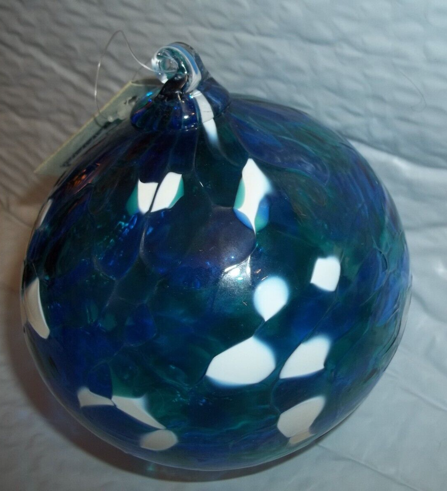 nwt Kitras Art Glass Calico Ball Friendship Orb Hand Blown Glass Window ...