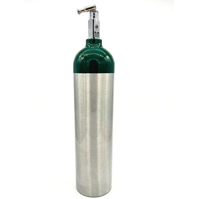 D Size Aluminum Medical Oxygen Cylinder 14.3 cf w/CGA-870 Toggle Valve ...