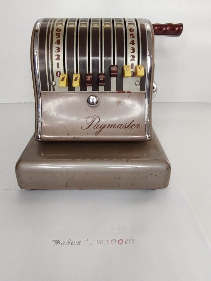 PAYMASTER Manual Cashier Check or Money Order Printer Mechanical Check ...