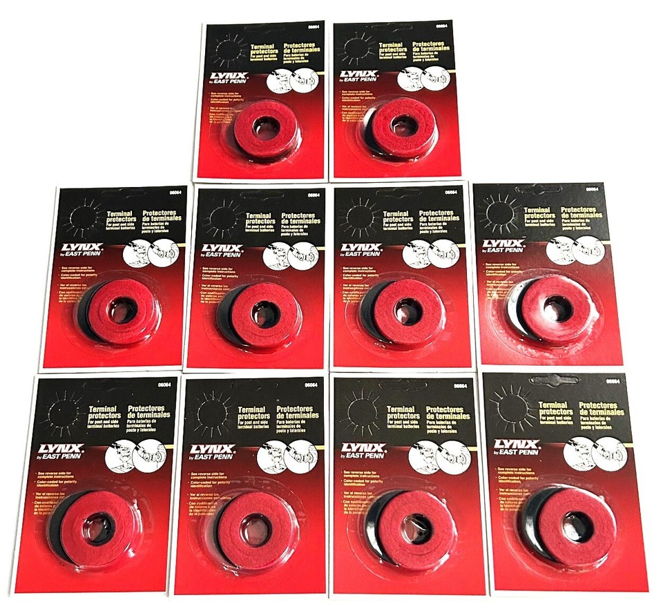 48 PACKS LYNX BY DEKA TOP/SIDE POST BATTERY TERMINAL PROTECTORS RED ...