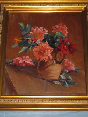 CLARA GREENLEAF PERRY (1871-1960) FLORAL STILL LIFE OIL PAINTING | eBay