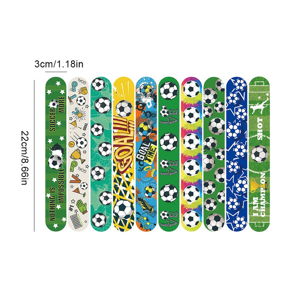 10pcs Soccer Slap Bracelets Wristband Slap Bands Football Theme Party ...