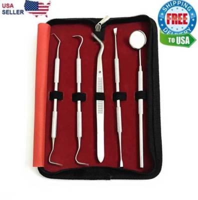 Dental Instruments Tools Scaler 5pc Oral Hygeine Deep Cleaning Set Kit ...