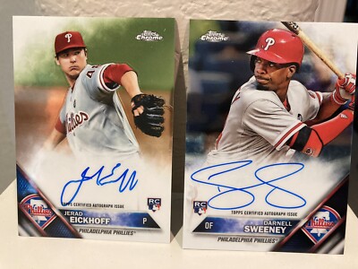 2016 Topps Chrome Jerad Eickhoff Darnell SweeneyAuto Phillies Lot | eBay
