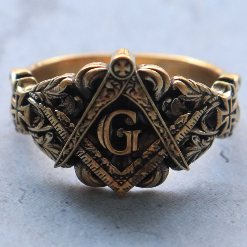 9.5g Freemasons Square And Compass Pattern Ring 925 STERLING SILVER | eBay