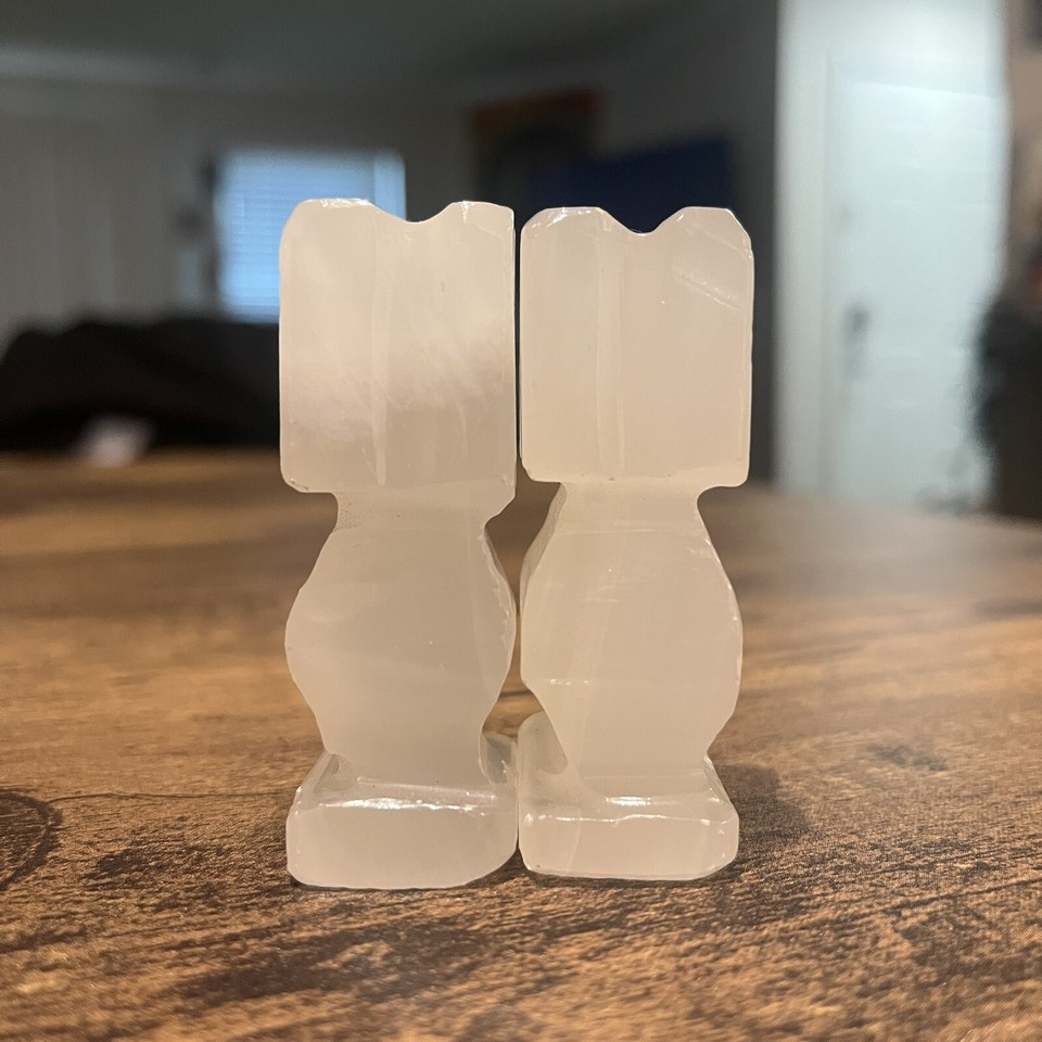 Marble Quartz Stone Aztec Replacement Set Of 2 Rook Chess Piece White 2 ...